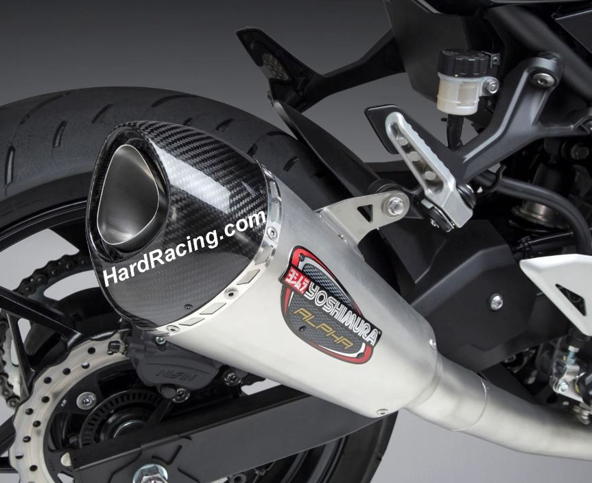 14710AP520 Yoshimura Alpha T Race Stainless Full Exhaust w/ Carbon Endcap - '18-'23 Kawasaki ...
